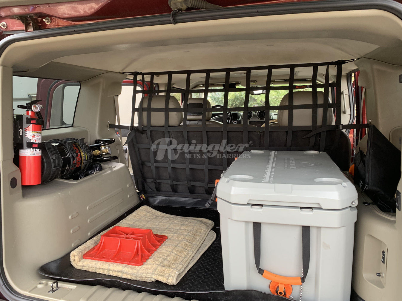 2002 - 2009 HUMMER H2 SUV Behind 2nd Row Barrier Divider Net – Raingler