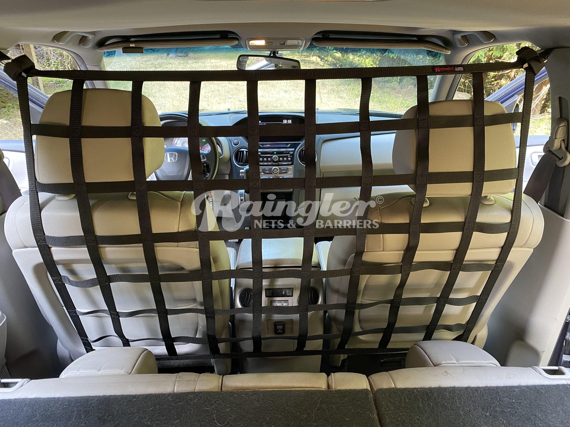 2009 - 2015 Honda Pilot Behind Front Seats Barrier Divider Net · Raingler